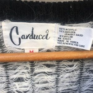 Carducci | Sweaters | Vintage Carducci Sweater Black White Rabbit Hair ...